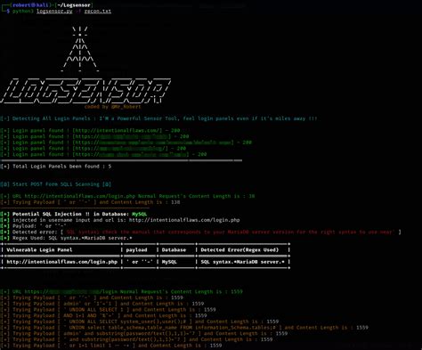 Discovering Login Panels And Detecting Sql Injection With Logsensor
