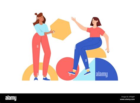 Teamwork Geometric Shapes Stock Vector Image And Art Alamy