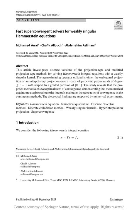 fast superconvergent solvers for weakly singular hammerstein equations