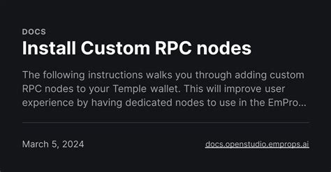 Install Custom RPC Nodes
