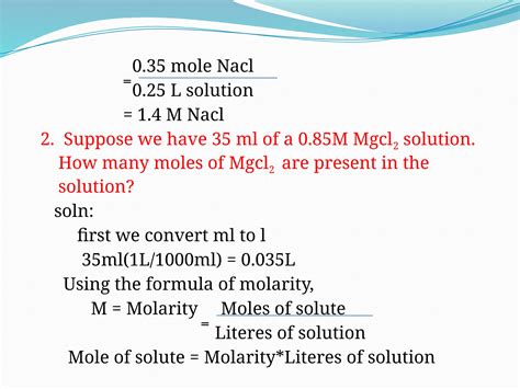 Molarity Molality And Normality Formula And Their Calculation Pptx