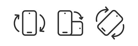 Premium Vector Phone Rotate Icon Turn Device Horizontal Or Vertical