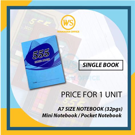 555 Note Book Mini Notebook Pocket Notebook Buku 555 A7 Notebook 32 60 Pages Lazada