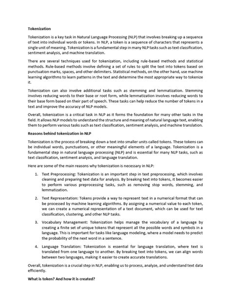 Nlp 1 Tokenization Pdf Machine Learning Word