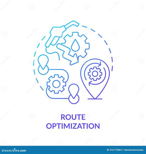 Route Optimization Blue Gradient Concept Icon Stock Vector Illustration Of Outline