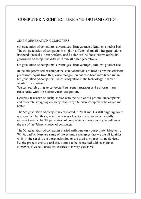 Computer Architecture And Organisation Computer Architecture And