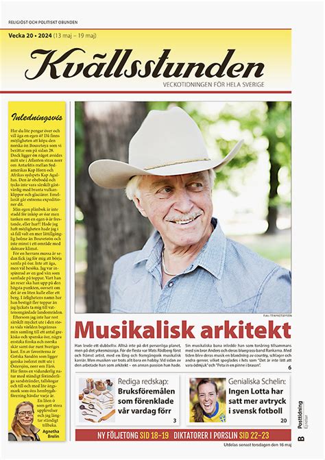 Kvs Vecka 20 2024 Kvällsstunden