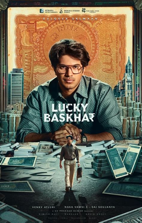 Lucky Baskhar Poster 动作 猫 影