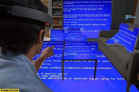 Microsoft Glasses Hololens Bluescreen Fail StareCat Com