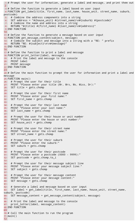 Solved Ruby Programming Description Make A Main That Calls Three