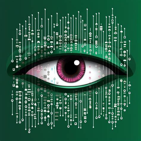 Premium Ai Image An Eye Surrounded By Binary Code On A Green Background