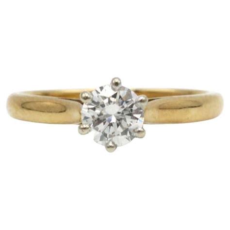 Gia 222ct Round Solitaire Tulip Secret Diamond 18k Yellow Gold Diamond