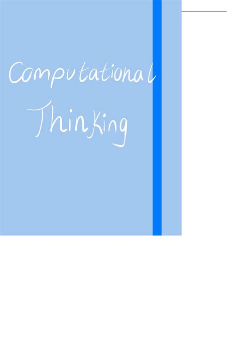 Summary Notes Unit 1 Principles Of Computer Science Computational