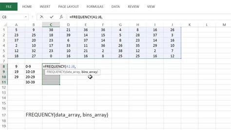 Excel Frequency Function Youtube