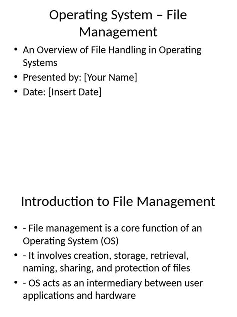 Operating System File Management Pdf