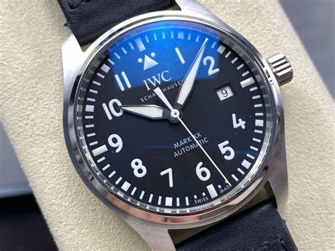 Iwc Schaffhausen Pilots Mark Xx Black Dial Watch 40mm Gloria Leather