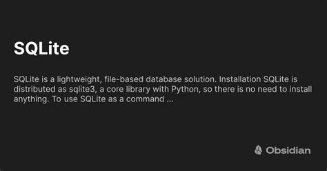 Sqlite Obsidian Publish