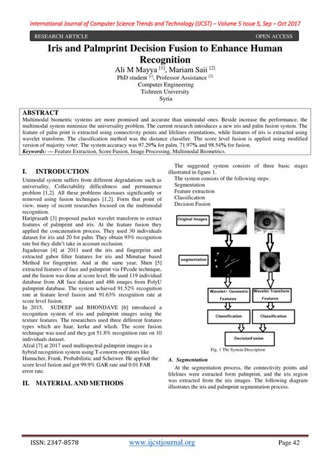 Pdf Iris And Palmprint Decision Fusion To Enhance Human Recognition