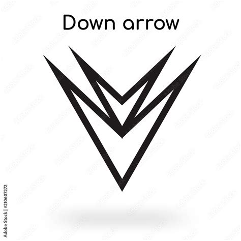 Down Arrow Icon Vector Sign And Symbol Isolated On White Background Down Arrow Logo Concept
