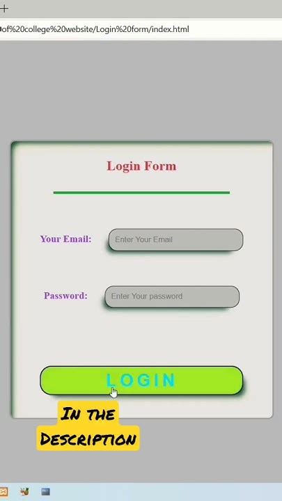 Css Animation Effects With Code Animated Login Form Htmlcss Ytshorts Shorts