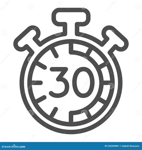 Stopwatch With Buttons 30 Seconds Timer Chronometer Line Icon Time
