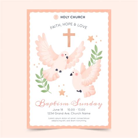 Premium Vector Baptism Ceremony Poster Template