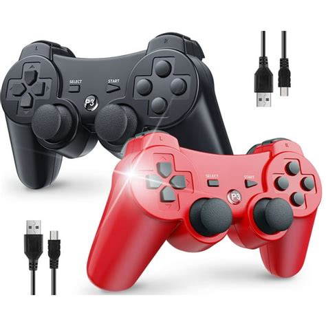 2 Pack Controllers For Ps3 Wireless Playstation 3 Gaming Controller With Double Shock And Motion