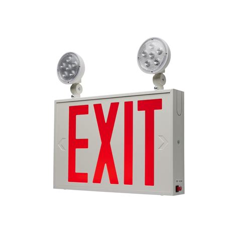 NYC Combo Red White Dual Headed Emergency Exit Sign By Satco