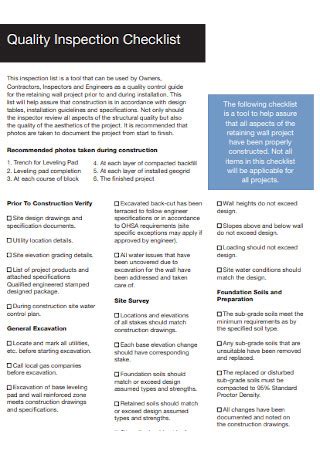 50 SAMPLE Quality Checklists In PDF MS Word
