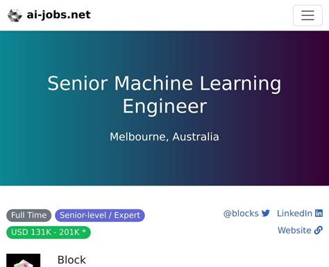 Hiring Senior Machine Learning Engineer In Melbourne Australia R
