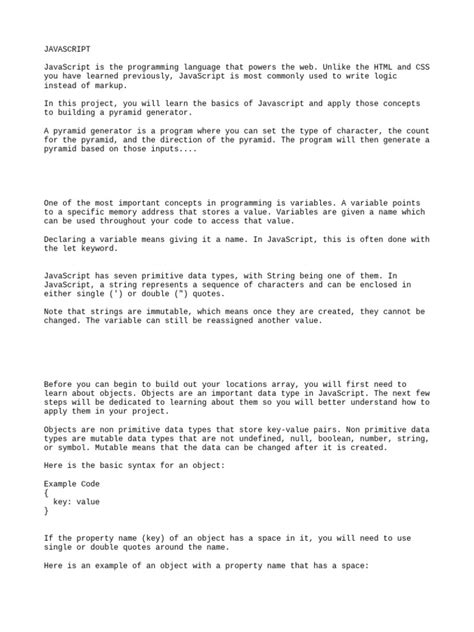 Javascript Note Pdf Java Script Data Type