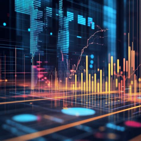 Dynamic Data Visualization With Colorful Graphs And Analytics In A Futuristic Digital