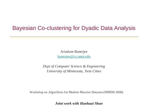 Ppt Bayesian Co Clustering For Dyadic Data Analysis Dokumentips