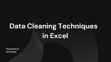 Data Cleaning Techniques In Excel
