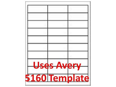 Free Avery Label Template 5160 At A Glance