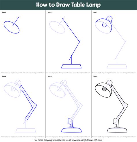 How To Draw Table Lamp Furniture Step By Step DrawingTutorials101 Com