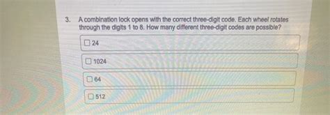 Solved 3 A Combination Lock Opens With The Correct