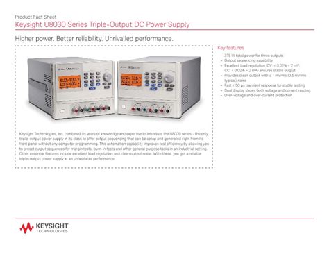 u8030 series triple output dc power supply pdf asset page keysight