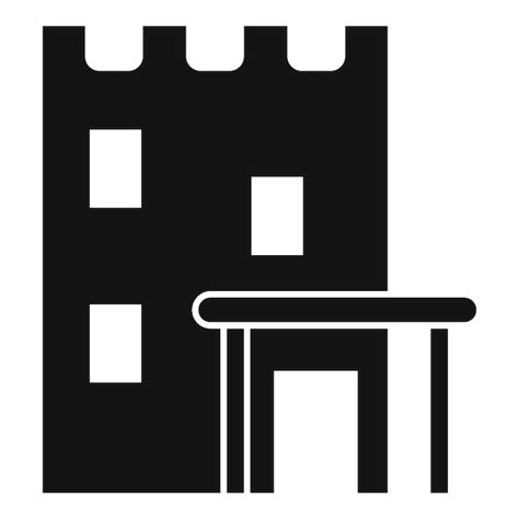 Premium Vector Building With Columns And Canopy Modern Architecture Icon