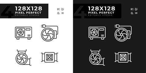 Quality Testing Linear Icons Set For Dark Light Vector Image