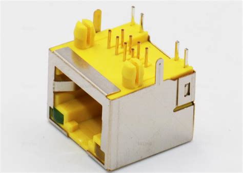 Ethernet Router Through Hole Pcb Connector Brass Shielded Built In Led Indicator
