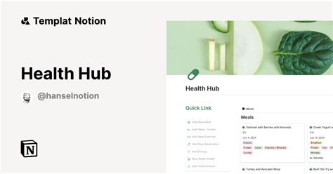 Health Hub Templat Oleh Hansel Systems Notion Marketplace
