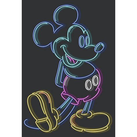 Mickey And Friends Womens Mickey And Friends Bright Neon Mickey Mouse