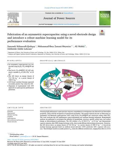 Fabrication Of An Asymmetric Supercapacitor Using A Novel Electrode Design Pdf