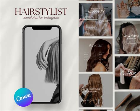 Hairstylist Instagram Post Templates Hairstylist Social Media