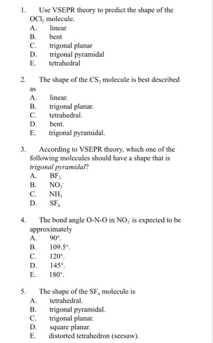 Solved Use VSEPR Theory To Predict The Shape Of The OCI Chegg