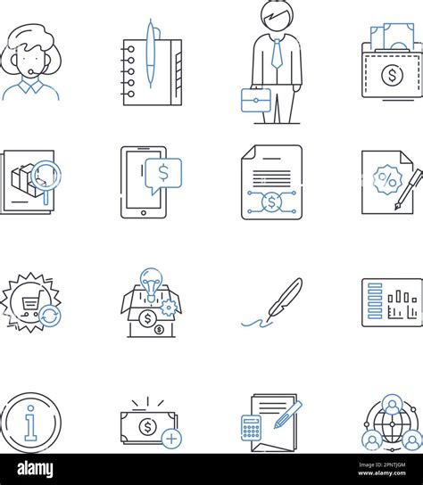 Revenue Management Line Icons Collection Optimization Forecasting Pricing Inventory