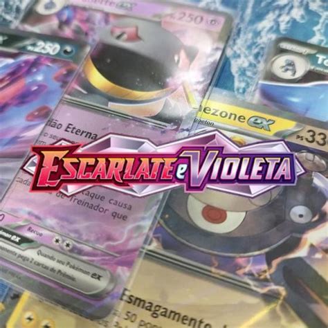 Coleção De Cartas Pokémon Escarlate E Violeta Com 50 Cartas Normais