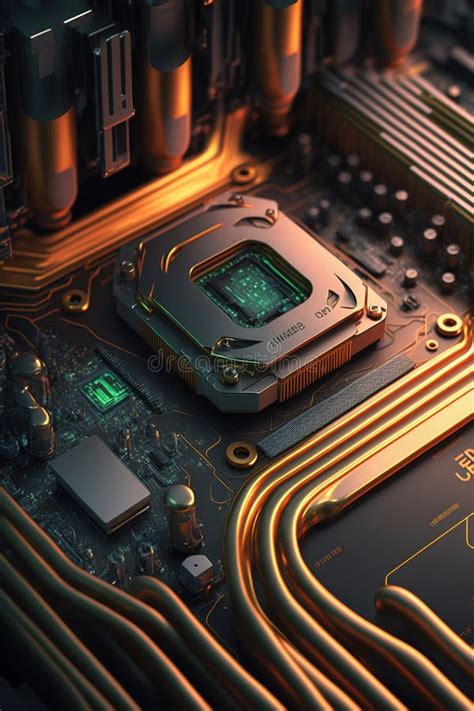 Cpu Motherboard Central Computer Processor Quantum Concept 3d