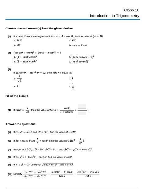 Trigonometry Pdf Euclid Combinatorics